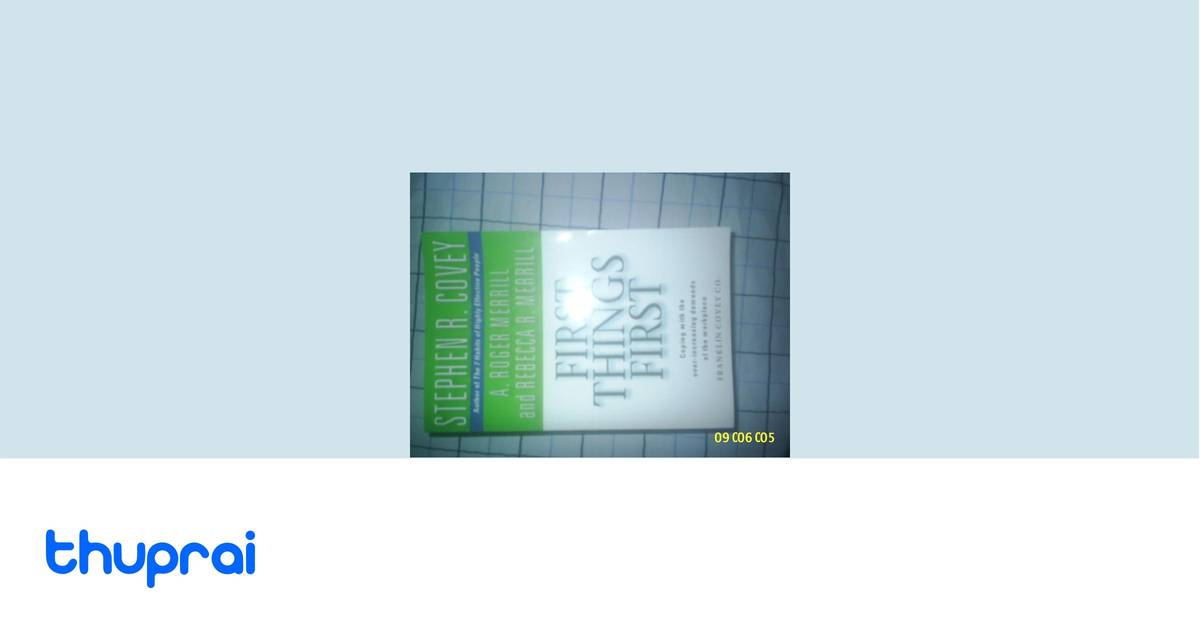 Buy First Things First in Nepal | Thuprai