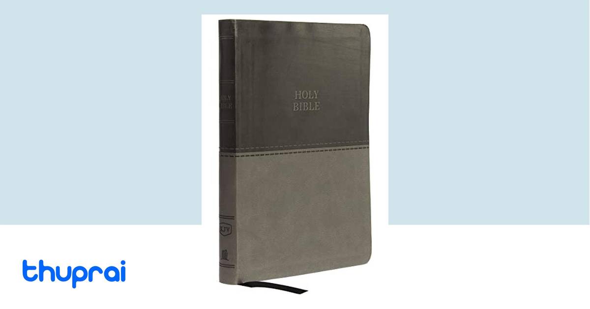 KJV, Value Thinline Bible, Large Print, Leathersoft, Gray, Red Letter ...