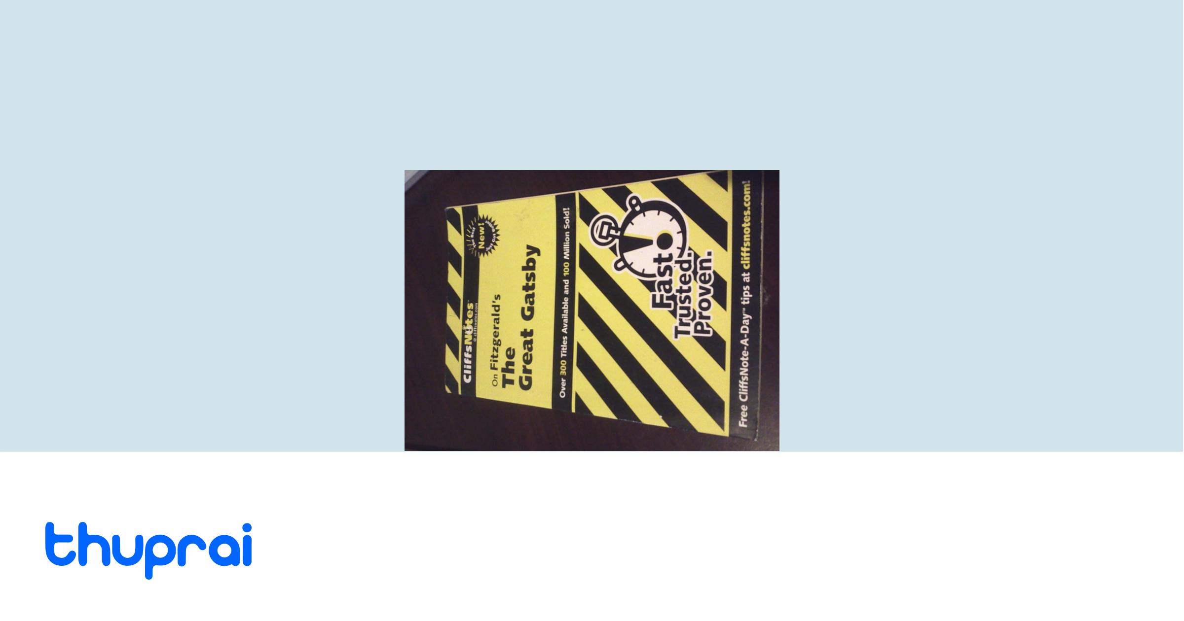 Buy CliffsNotes on Fitzgerald's The Great Gatsby in Nepal | Thuprai