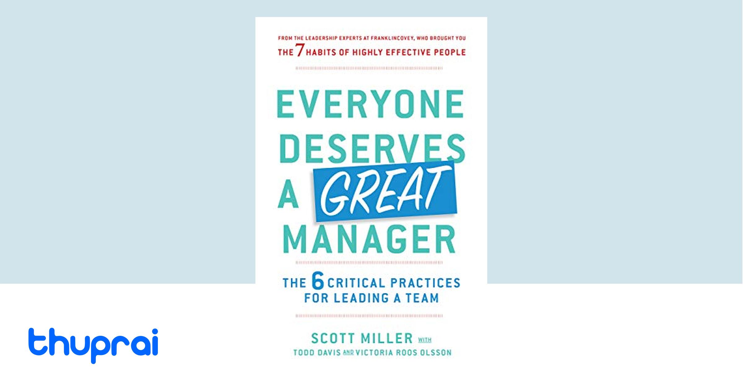 Buy Everyone Deserves A Great Manager in Nepal | Thuprai