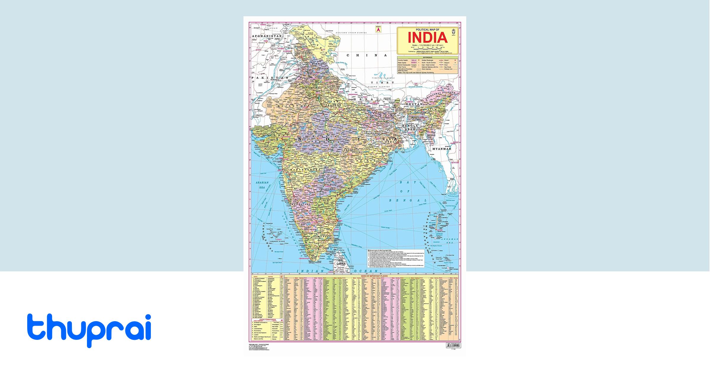 Buy India Map in Nepal | Thuprai