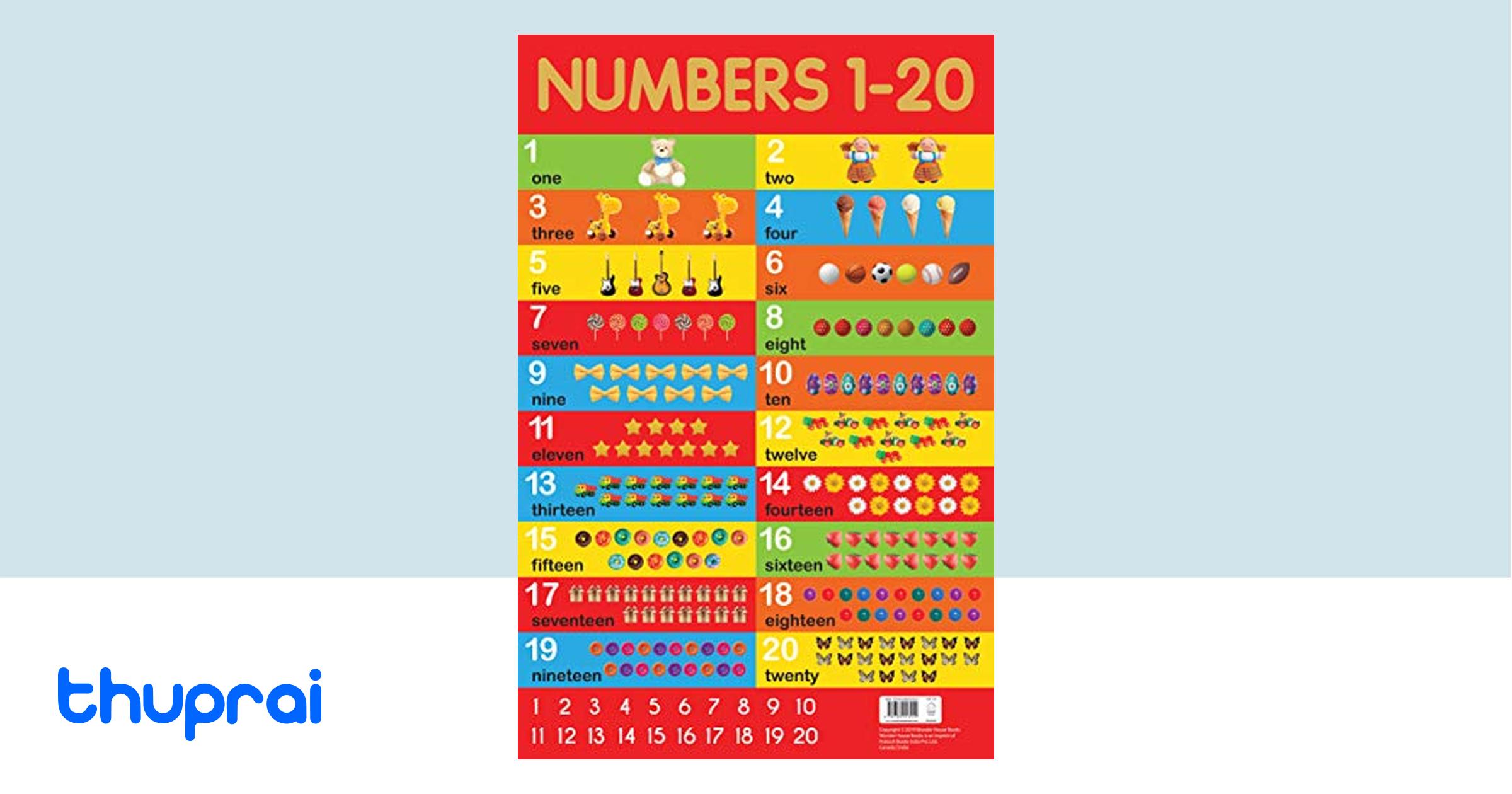Buy Numbers 1-20 Chart - Early Learning Educational Chart For Kids ...