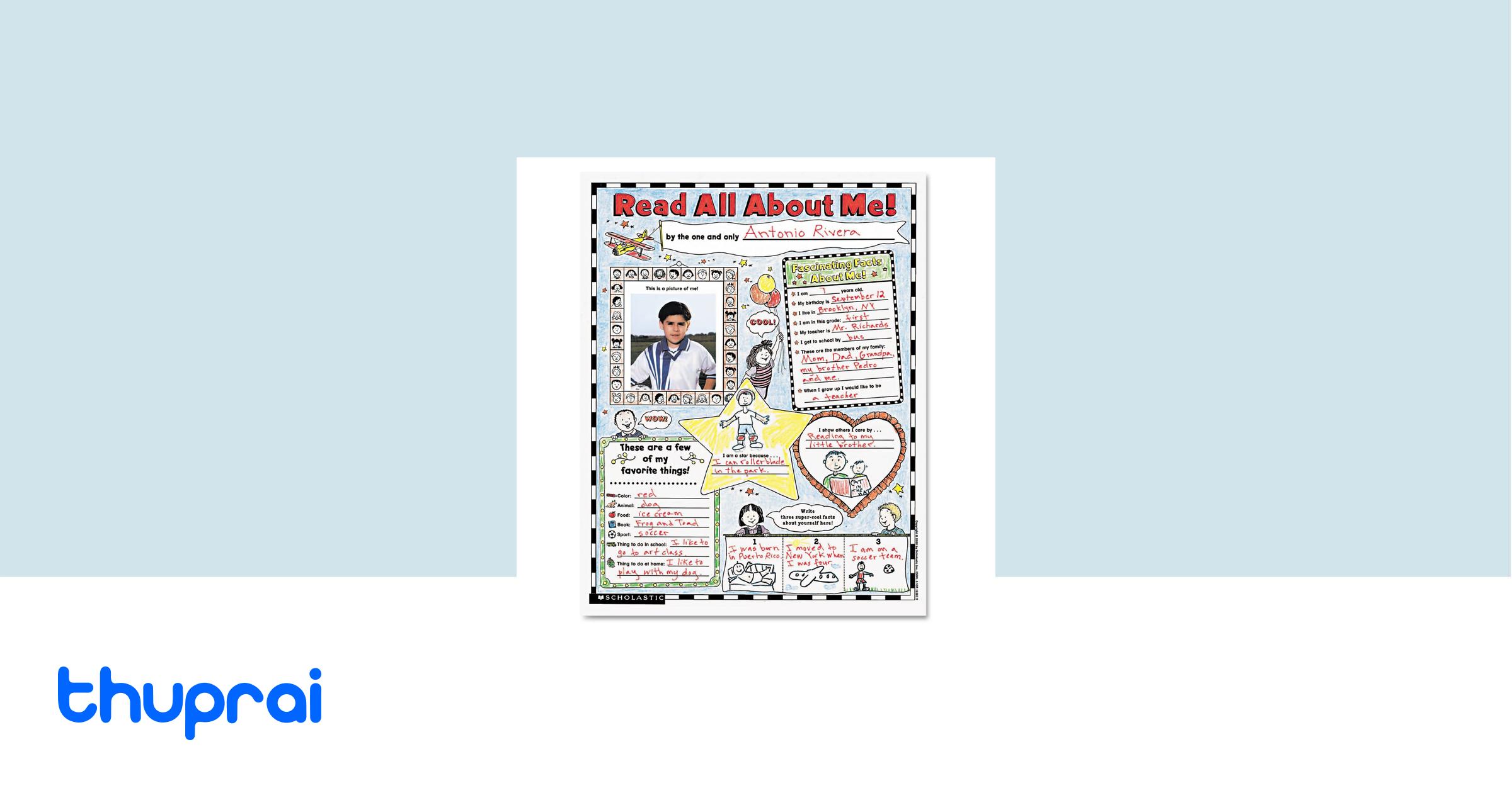Read All about Me Instant Personal Poster Set, Grades K-2: 30 Big Write ...
