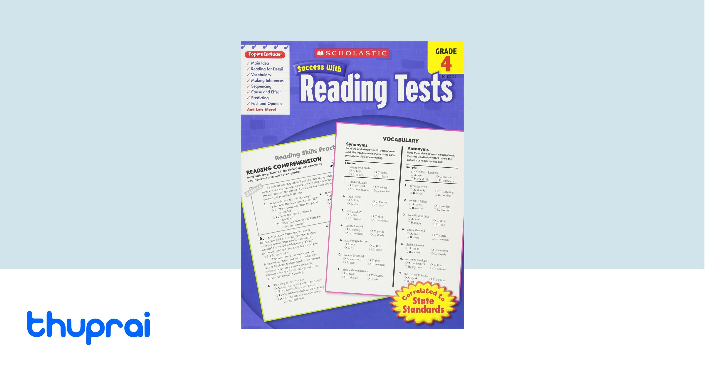 Buy Scholastic Success With Reading Tests, Grade 4 in Nepal | Thuprai