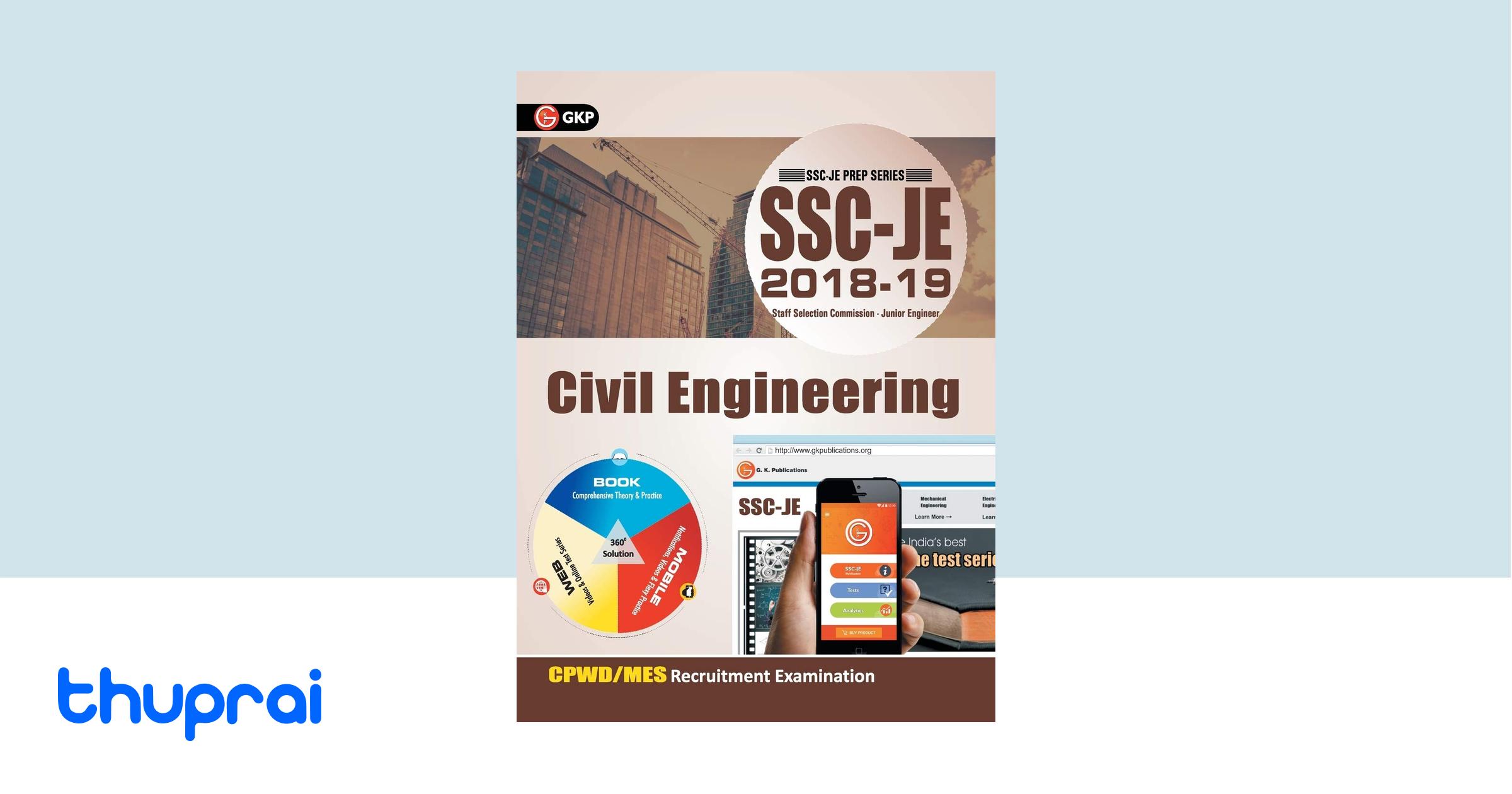 Buy SSC JE (CPWD/MES) Civil Engineering for Junior Engineers Recruitment Examination 2018-19 in ...