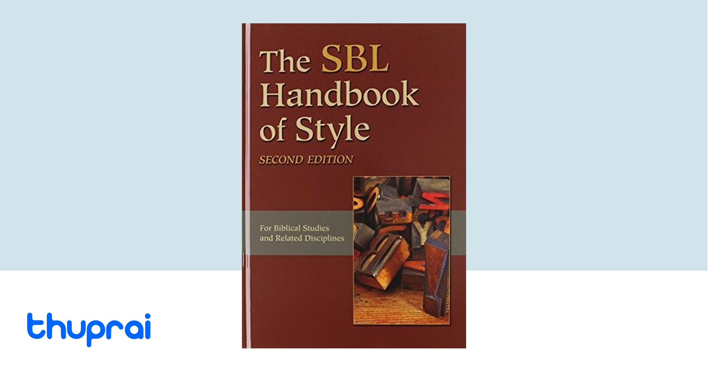 Buy The SBL Handbook of Style in Nepal | Thuprai